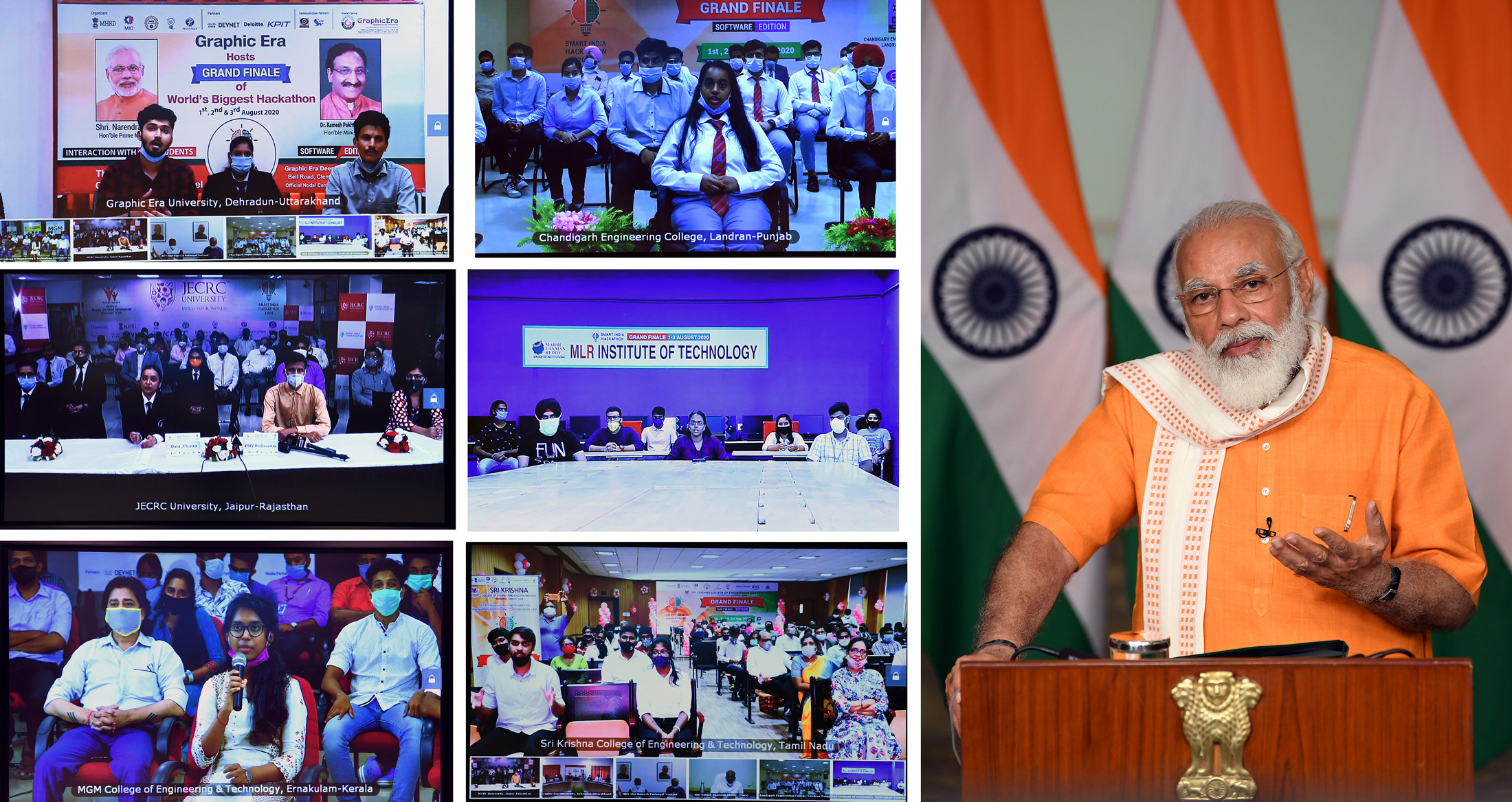 PM Narendra Modi interacts with students of Grand Finale of Smart India ...